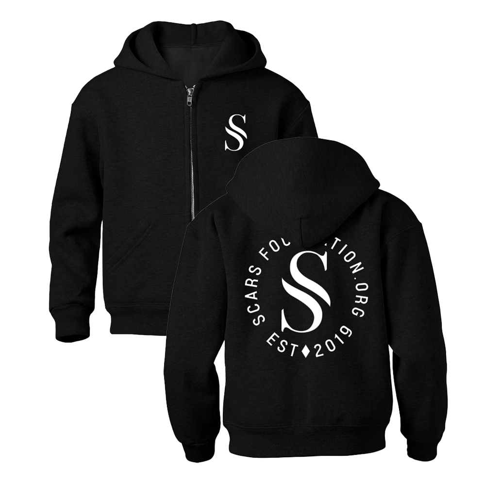 Scars Circle Logo Zip Up Hoodie Unisex (Black) – Godsmack Official Store